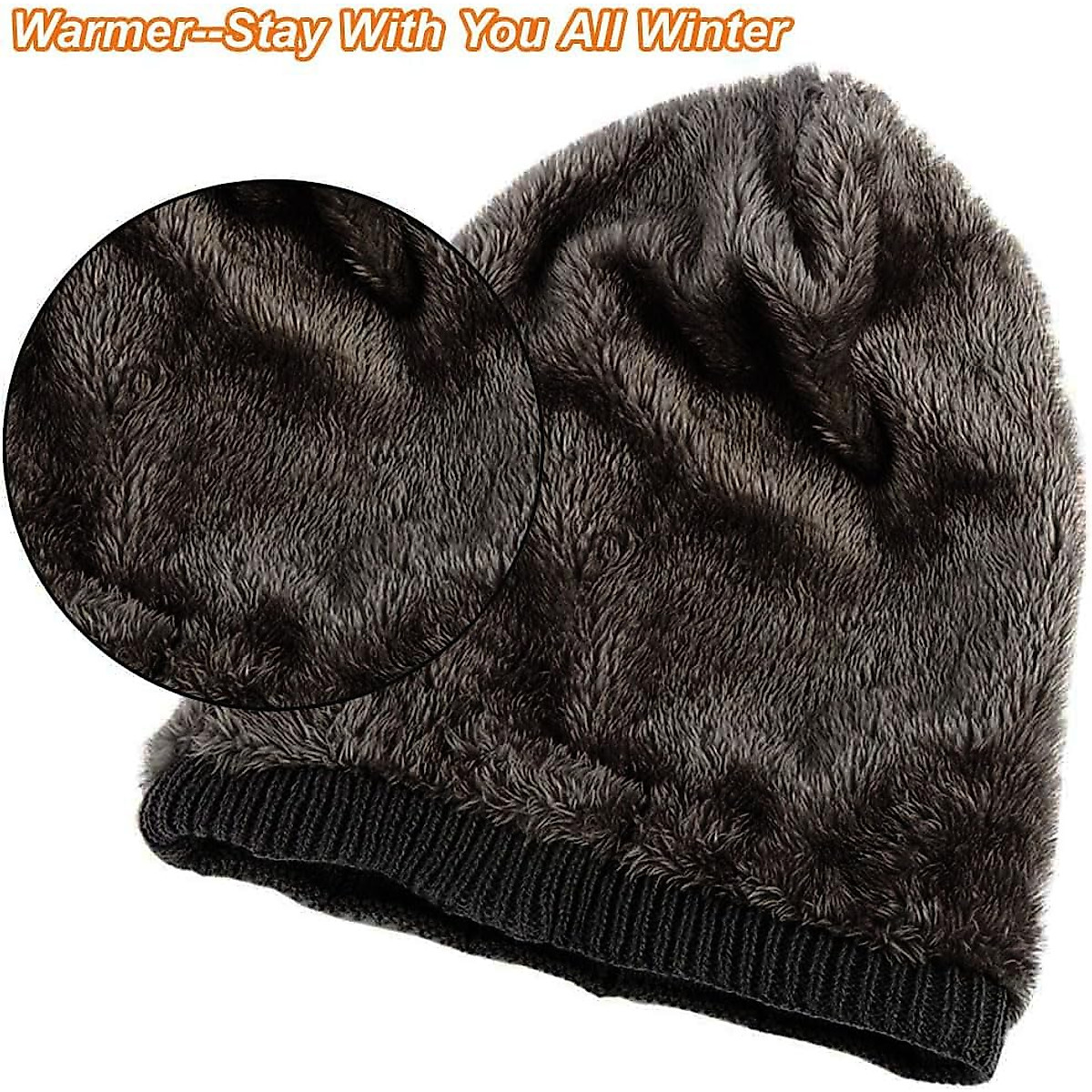 Winter Hats Wireless Beanie Hat with Headphones Smart Beanies Headset Warm Musical Headphone with Built-in Mic Handsfree for Skiing Skateboarding Jogging for Men Women Boys Girls Black