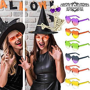 RTBOFY 12 Pack Heart Sunglasses for Women Bulk Fun Party Favor Valentines Day Rimless Shaped Glasses with Candy Color