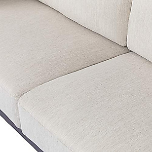 Christopher Knight Home Monture Upholstered 3 Seater Sofa - Beige/Dark Walnut