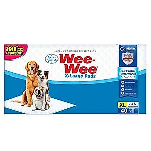 Four Paws Wee-Wee Superior Performance X-Large Dog Pee Pads - Dog & Puppy Pads for Potty Training - Dog Housebreaking & Puppy Supplies - 28" x 34" (40 Count),White