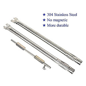 GasSaf 15.3 inch Flavorizer bar & 18 inch Burner Tube Set Replacement for Weber 7635 69785, Spirit 200 Series Spirit S-210, S-220, E-210, E-220, 3-Pack Stainless Steel Flavor Bar & Burner Tube Kit