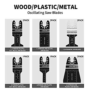 81 Pack Oscillating Saw Blades LEILUO Oscillating Tool Blades to Cut Metal Wood Plastic Multitool Blades Fit Dewalt Milwaukee Makita Worx Rockwell Wen Ryobi Porter Genesis Black