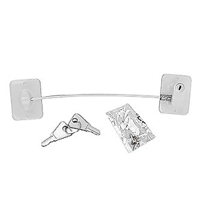 Jopwkuin Window Lock Cable Restrictor, Lock Key Unlocking Easy Installation Durable for Refrigerators