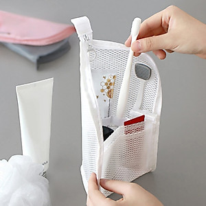 Shulemin Travel Toiletry Bag Make Up Bags, Portable Travel Makeup Brush Toothbrush Toothpaste Storage Bag Case Container for Bottles, Cosmetics,Bathroom Toiletries Grey