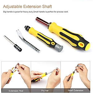 ZRSJ 71 Piece Precision Screwdriver Kit Accessory Set, Professional Magnetic Screwdriver Set, Compatible with iPhone, iPad, Mac, Tablet, Notebook and More (Color : Yellow)
