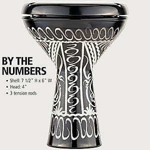Meinl Percussion Mini Doumbek Egyptian Goblet Drum, Hand Engraved — Made in Turkey — Synthetic Head, 2-Year Warranty (HE-1018)