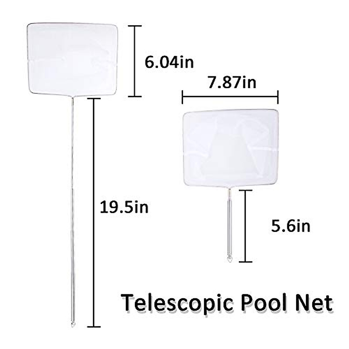 Whaline 4pcs Swimming Pool Skimmer Net Hot Tub Maintenance Accessory Kit Fine Mesh Leaf Skimmer Contain Pool Net, Scrubbing Brush and Sponge Brush, with a Pair of Gloves for Garden Pond Spa