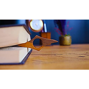 WOOTURE Book Page Holder | Handmade Natural Walnut Thumb Bookmark | Novel Accessories for Reader | Wood Book Marks for Bookworm | Book Lover Gifts for Women | Literary Lovers Presents (Large - 0.94")