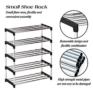 Lechay 1 PC 3-Tier Stackable Small Shoe Rack, Shoe Organization Shoe Holder Entryway for Saving Storage