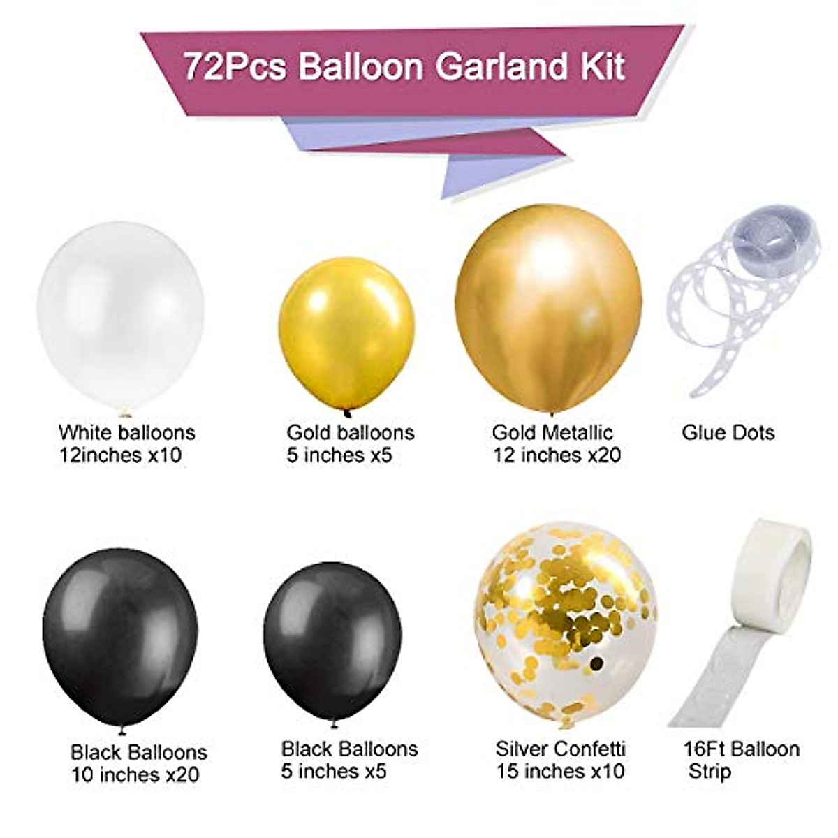 Kauayurk 50th Birthday Banner Backdrop with Balloon Garland Arch Decorations - Gold Extra Large Cheers to 50 Years Birthday Party Photo Booth Background and Balloon Garland Supplies