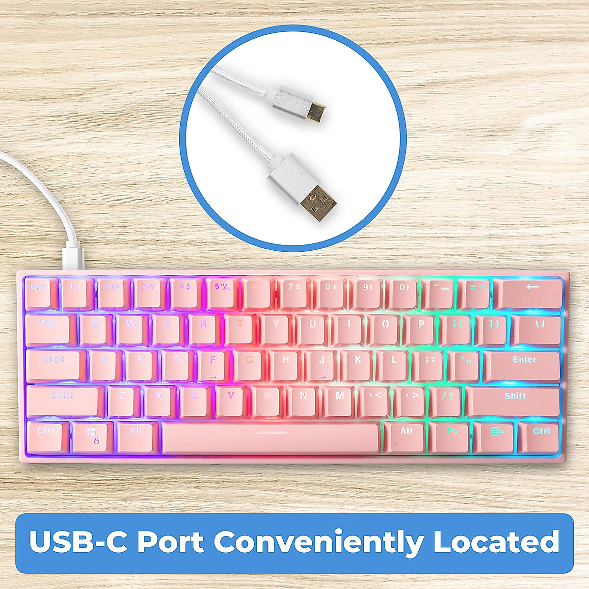 Koi Co (Koi61) Hot Swappable Keyboard - 60 Percent Hot Swap Keyboard - 5 pin Hotswap Keyboard- DIY Custom Keyboard - 60 Percent Keyboard - RGB Mechanical Keyboard - Keyboard PCB