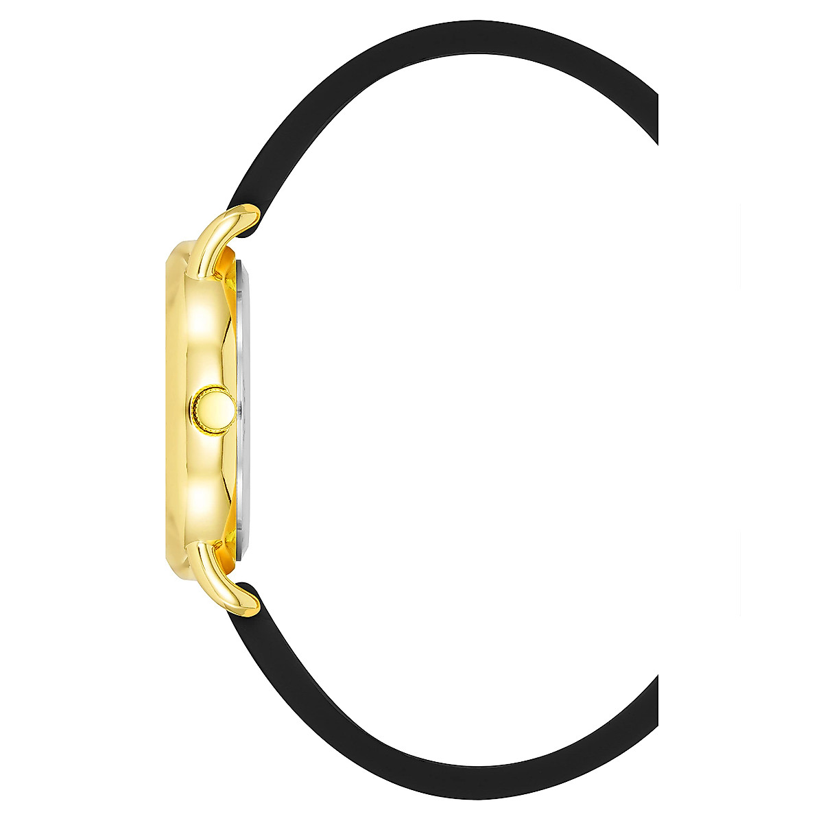 Amazon Essentials Unisex Silicone Strap Watch, Black/Gold