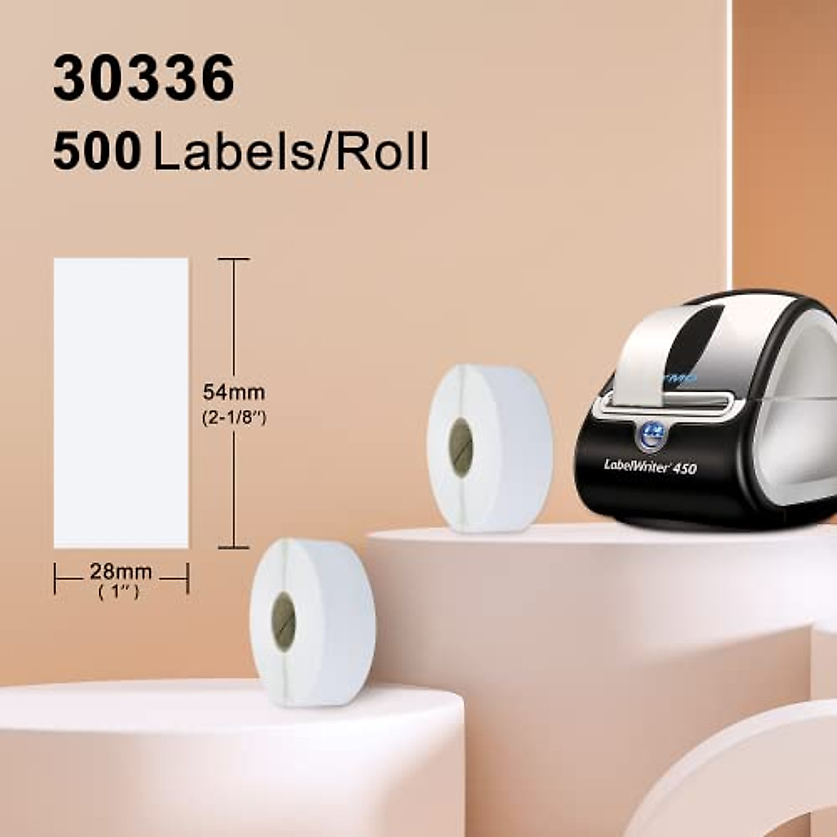 5000 Labels Compatible DYMO 30336 (1"x 2-1/8") Multipurpose Labels use for DYMO LabelWriter 450 450 Turbo 4XL & Zebra Desktop Printer(10 Rolls 5000 Labels)