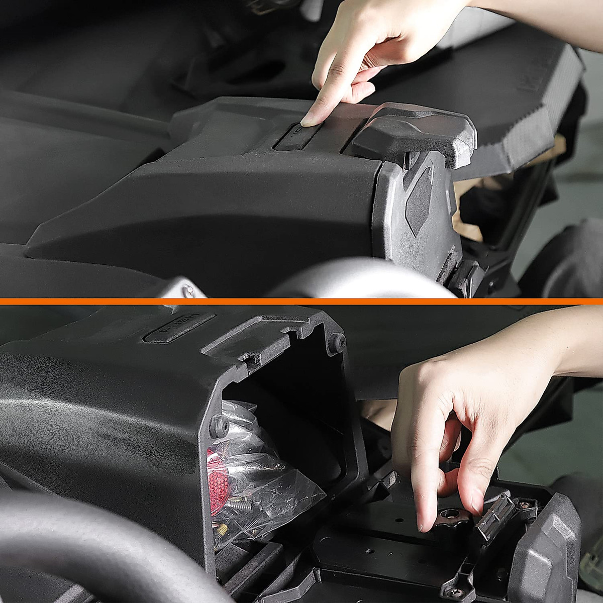 CUSAUTV X3 Electronic Device Tablet Phone Holder GPS Mount Compatible with 2017-2024 Can Am Maverick X3 / X3 Max DS MR RC Turbo R Accessories with Storage Box Organizer Tray,Replace for #715002874