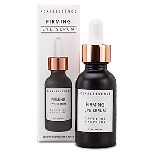 Pearlessence Firming Eye Serum with Caffeine + Peptide – Rejuvenates Puffy Eyes & Reduces Under Eye Bags | Made in USA & Cruelty Free (1oz)