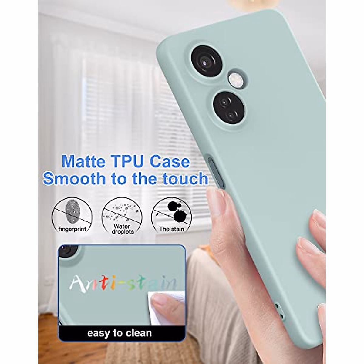 Foluu Silicone Case for OnePlus Nord N30 5G, Liquid Gel Rubber Case with Soft Microfiber Lining Cushion Slim Hard Shell Shockproof Protective Cover for OnePlus Nord N30 5G 2023 (Light Cyan)