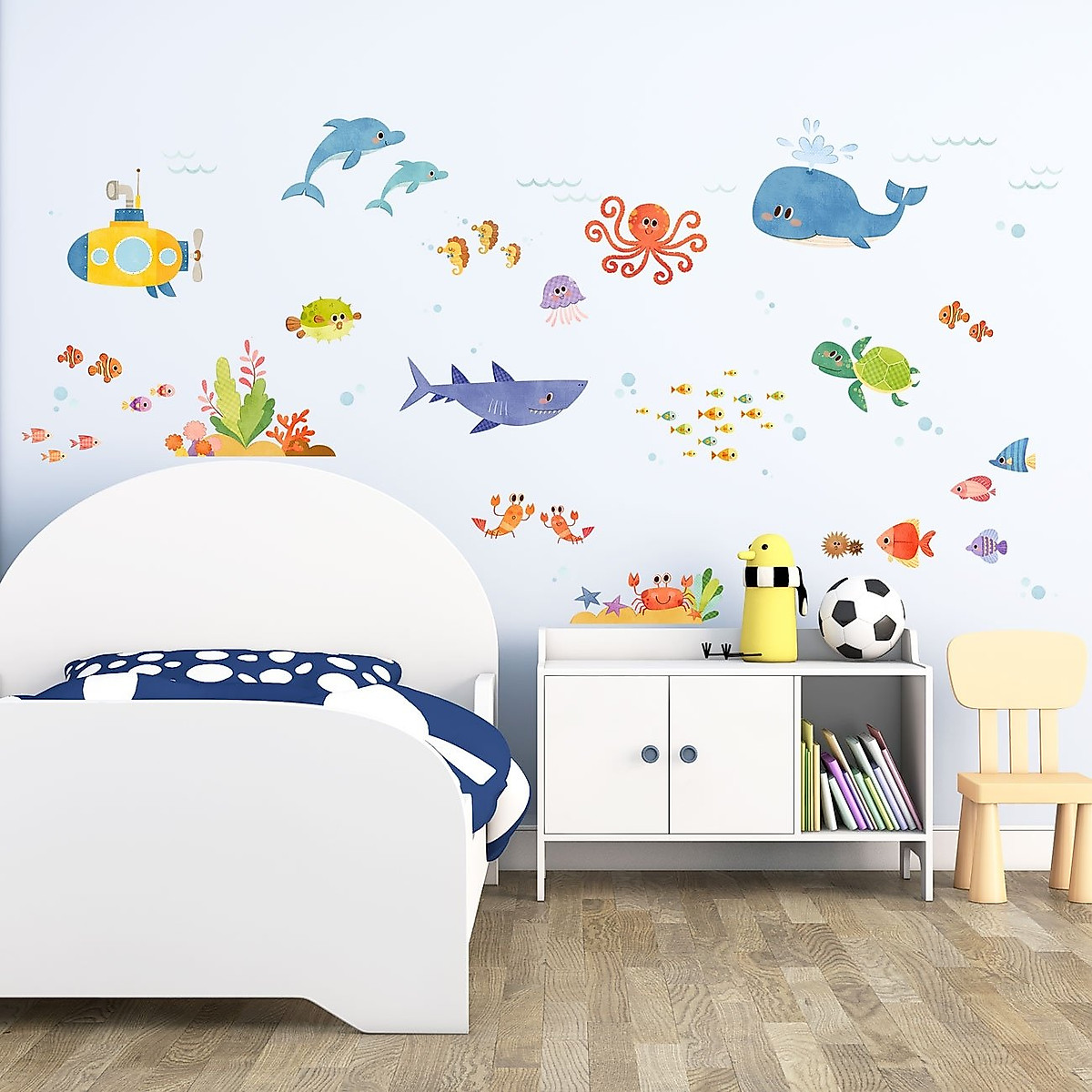 DECOWALL DS8-1611 Sea Adventure Kids Wall Stickers Wall Decals Peel and Stick Removable Wall Stickers for Kids Nursery Bedroom Living Room d?cor