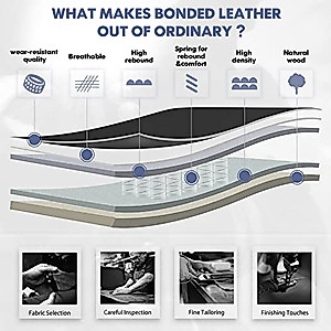 High Back Executive Office Chair-Ergonomic Bonded Leather Computer Chair with Flip-up Arms, Adjustable Tilt Tension, Padded Armrests, Swivel Rolling Home Desk Chair-Black,300lbs