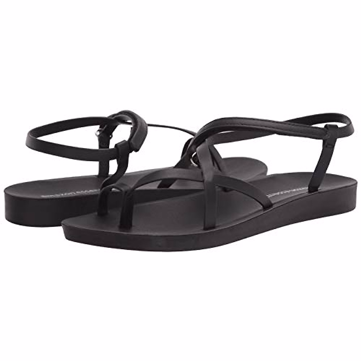 Amazon Essentials Women's Strappy Footbed Sandal, Black, 7.5