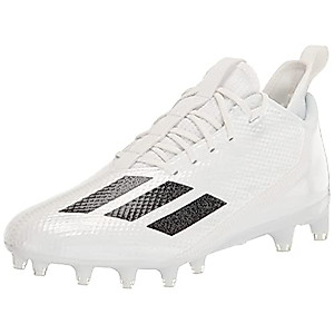 adidas Men's Adizero Scorch Football Shoe, White/Black/White, 10.5