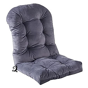 Big Hippo Indoor Adirondack Chair Cushion, Tufted High Back Patio Chair Cushions Soft Thicken Patio Seat Pad for Home Use (Gray)