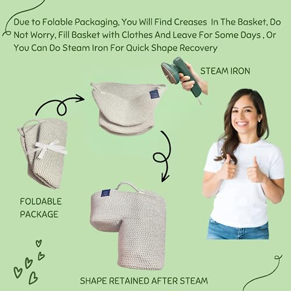 IK Mart Stair Basket - Cotton Rope Stair Baskets for Carpeted Stairs, Internal Support for 16'' Carpeted Stairs Organizer and Wooden Stairs - Perfect Basket for Toys, Laundry & Clothes Storage