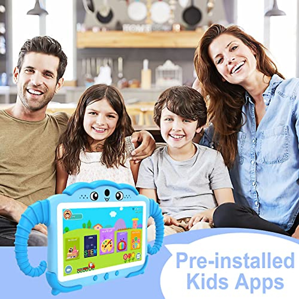 Kids Tablet 7 inch Tablet for Kids Toddlers 64GB Toddler Tablet with Case WiFi Dual Camera, Kids Android Learning Tablet Kids Software Installed Parental Control for Boys Girls YouTube Netflix