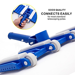 Uoark Pool Vacuum Head with Wheels, 14" Heavy Duty Head, Flexible Swimming Pool Vacuum Head with Swivel(Pole not Included)