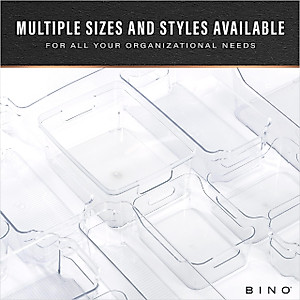 BINO | Plastic Organizer Bins, X-Small - 4 Pack | THE SOHO COLLECTION | Multi-Use Organizer Bins | Pantry Organizer & Freezer Organizer Bins | Plastic Storage Containers | Bins for Home & Kitchen Org