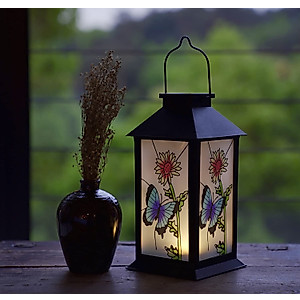 Solar Lanterns Outdoor Hanging Solar Lights Decorative for Garden Patio Porch and Tabletop Decorations. (Butterfly)