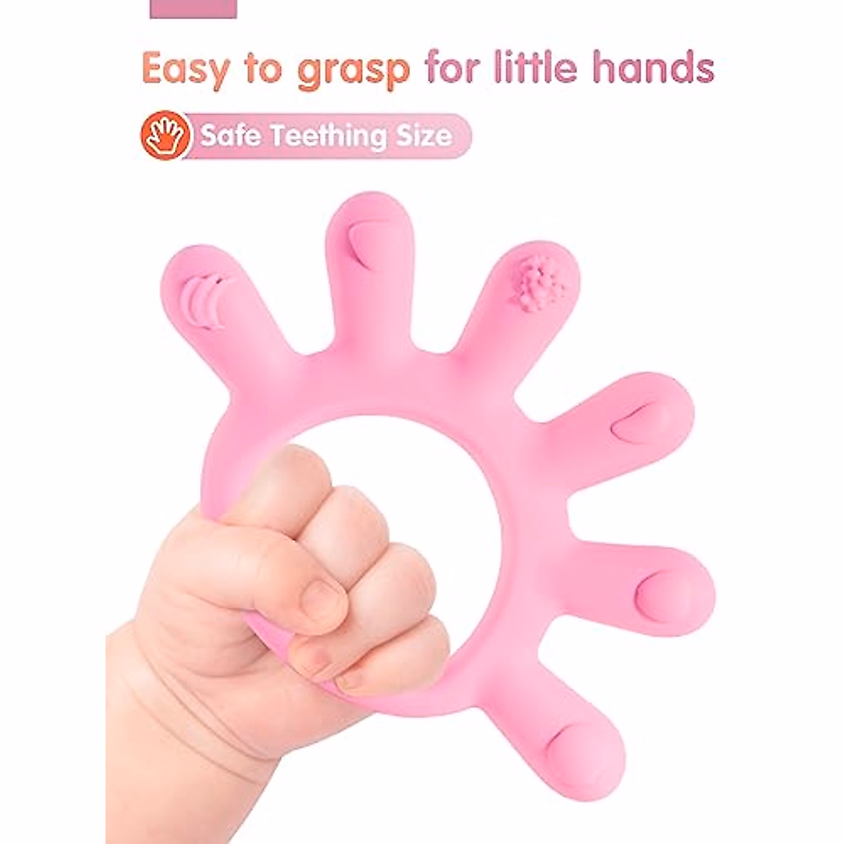 Teething Toys for Babies 0-6 Months|Teethers for Babies 6-12 Months|Food Grade Silicone Teething Relief Chew Baby Girl Toys|3 4 5 Months Old Developmental Baby Infant Toys Gifts