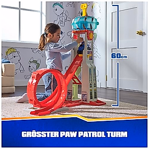 PAW Patrol: Rescue Wheels Super Loop Tower HQ, with Light, Sound, Vehicle Launcher, Chase Action Figure & Toy Truck, Kids Toys for Boys & Girls Age 3+
