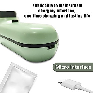 Buddeez Mini Sealer and Cutter, Upgraded 2-in-1 Hand-Held Tthermal Vacuum Sealer, USB Rechargeable, Portable Sealer Kitchen Gadget (Green)