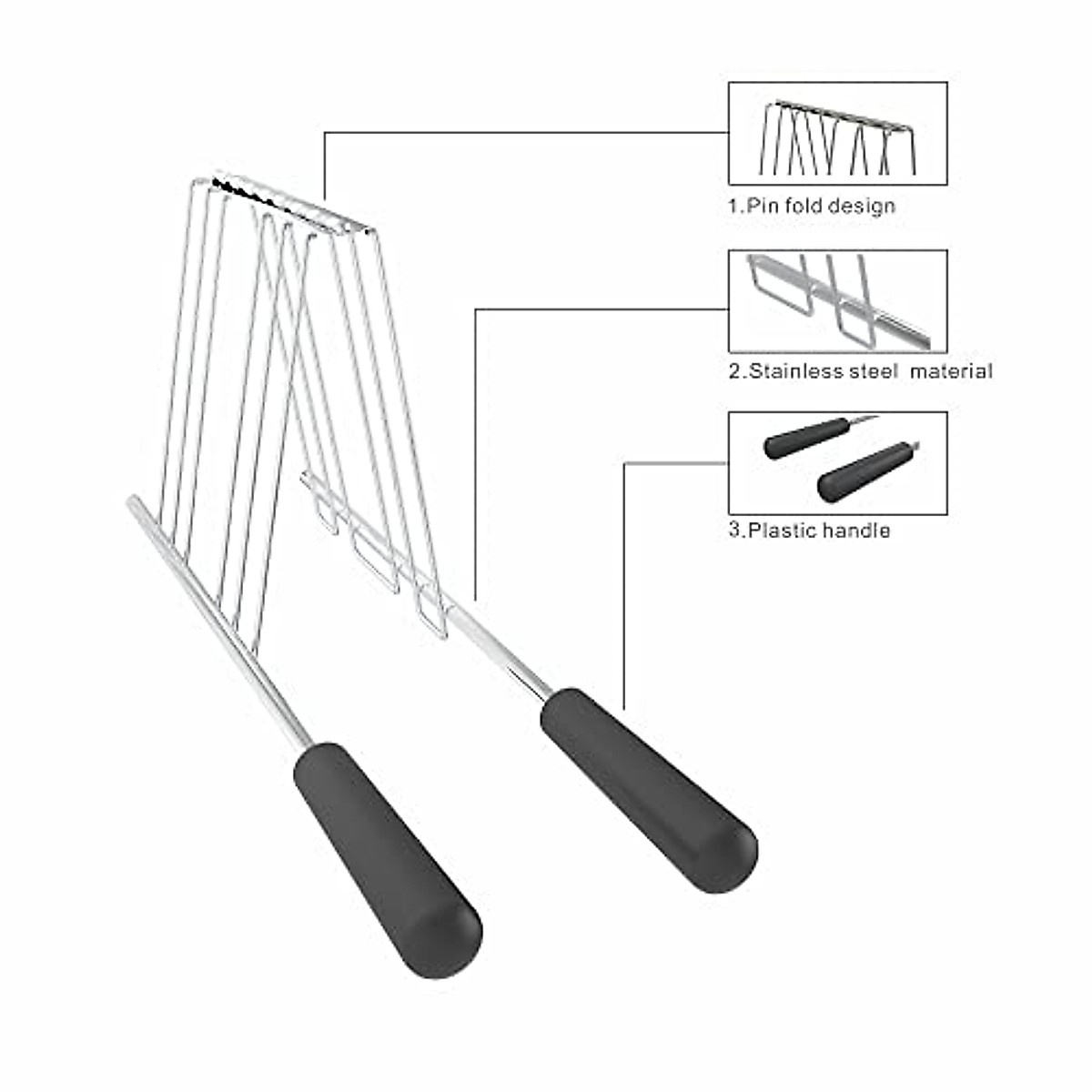 LZLXXLZL Sandwich Cage for Toaster, Sandwich Cage for 2-Slice Toaster, Classic Toaster Sandwich Clip Toaster Accessories Kitchen Utensils