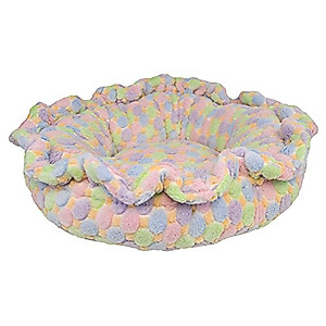 Bessie and Barnie Ultra Plush Ice Cream/ Lilac Deluxe Luxury Dog/Pet Lily Pod Bed Machine Washable