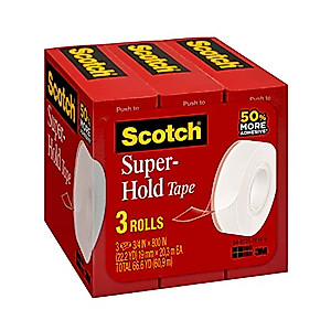 Scotch Super-Hold Tape, 3/4 in x 800 in, 3/Pack (700S3)