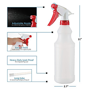 DilaBee Spray Bottles - 4-Pack 16oz Plastic Empty Spray Bottles for Cleaning Solutions, Hair, Plants, Household and Commercial Use - Heavy Duty Water Mist Sprayer