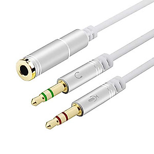 Cables Headphone Splitter 3.5mm Jack Audio Cable 3.5mm 2 Male to Female 3.5mm Splitter Adapter Aux Cable for Computer Headphone - (Cable Length: 0.3m, Color: Black Cable)