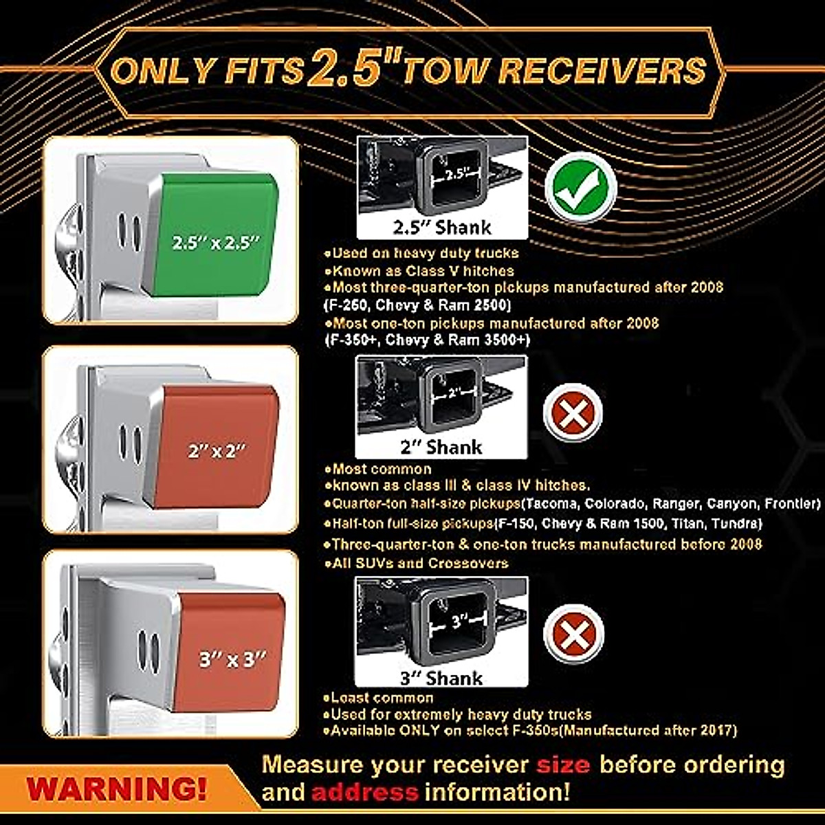 CROSSHIP Adjustable Trailer Hitch Ball Mount-Fit 2.5" Receiver, 8 Inch Drop/Rise Aluminum Drop Hitch with 2'' & 2-5/16'' Solid Dual Balls 18,500 LBS GTW-Tow Hitch for Heavy Duty Truck with Double Lock