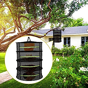 Eamecl Drying Rack Plant Net Premium Mesh Tents Dryer kit Hanging Clothes Net Folding Nylon Netting Collapsible Mesh Food Dehydrator Receive Storage Carrying Bag 4-Layer 2ft