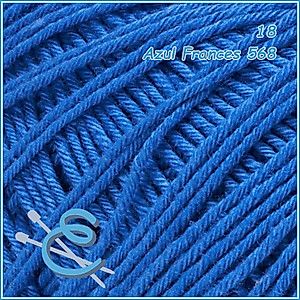 Abuela NO.6 [70grs] by Omega - Soft Yarn 100% Mercerized Cotton Yarn - Color 18-Royal Blue 568