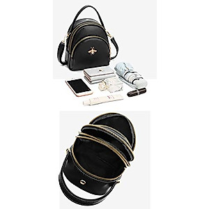 NUWA Small Crossbody Bag Mini Backpack Purse Shoulder Cellphone Women Girl Cute Lady Handbags (Black)