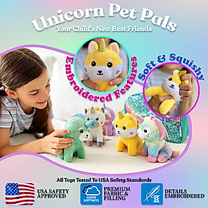 Unicorns Gifts for Girls Unicorn Stuffed Animals for Girls- Unicorn Toys for Girls Age 3 4 5 6 7 8 Year Old Little Girl Toys Plushies Stuffed Animal Plush Squishies Rainbow Toy Purse Little Girl Gifts