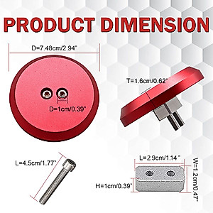 Samman Corvette Jack Pucks Billet Aluminum Jacking Puck Jack Pad Adapter Floor Jack Pad Compatible with 1997-2023 Corvette C5 C6 C7 C8/ Porsche 944 964 993 996 997 911 Boxster Cayman -(4 Pack Red)