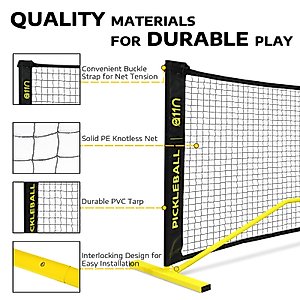 A11N Portable Pickleball Net System, Designed for All Weather Conditions with Steady Metal Frame and Strong PE Net, Regulation Size Net with Carrying Bag