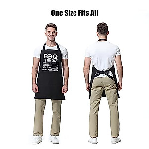 Miracu Funny BBQ Apron for Men, Grilling Aprons for Men w/ 3 Pockets - Mens Kitchen Apron for Grilling, BBQ, Chef Apron for Men, Dad, Husband, Boyfriend, Him, Brother, Friend - Grill Cooking Apron