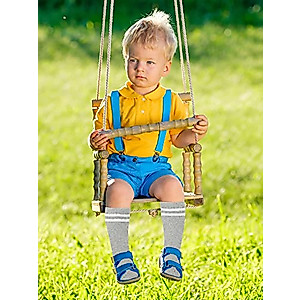 Century Star Baby Girl Socks Boy Knee High Socks Toddler Non-Slip Tube Sock School Soccer Striped Stockings for Infant 1 White 1-3 Years