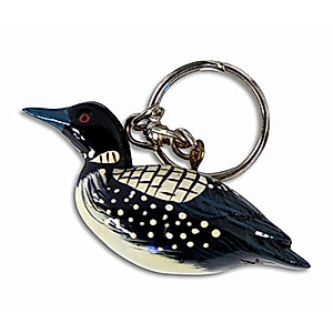 Star Int'l Hand Painted Loon Bird Key Chain Keyring