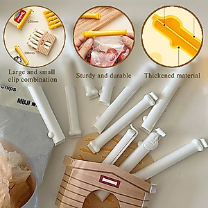 OULIGET Magnetic Refrigerator Sealing Clip,Chip Clips with Magnet Storage Box,Puppy Bone Shaped Food Packages Clips,Kitchen Food Freshness Bag Clip,White,10 Pieces