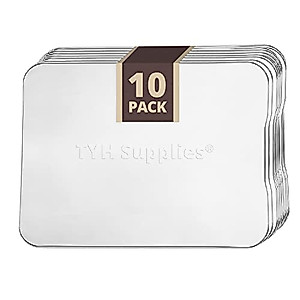 TYH Supplies 10 Pack Drip Tray Liners for Traeger Ranger/Scout Grill | Compatible with TFT18KLD | Disposable Aluminum BBQ Tray for Catching Grease | 10.51 x 13.98 Inch
